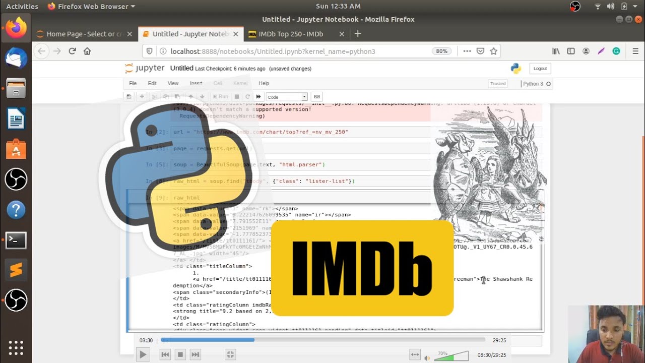 Python Web Scrap Collects IMDB Top Rated Movies | Python | BeautifulSoup - YouTube