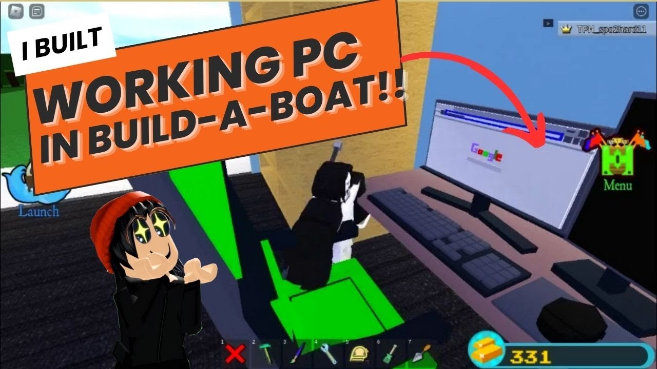 I Built a Working PC in Build A Boat for Treasure! - YouTube