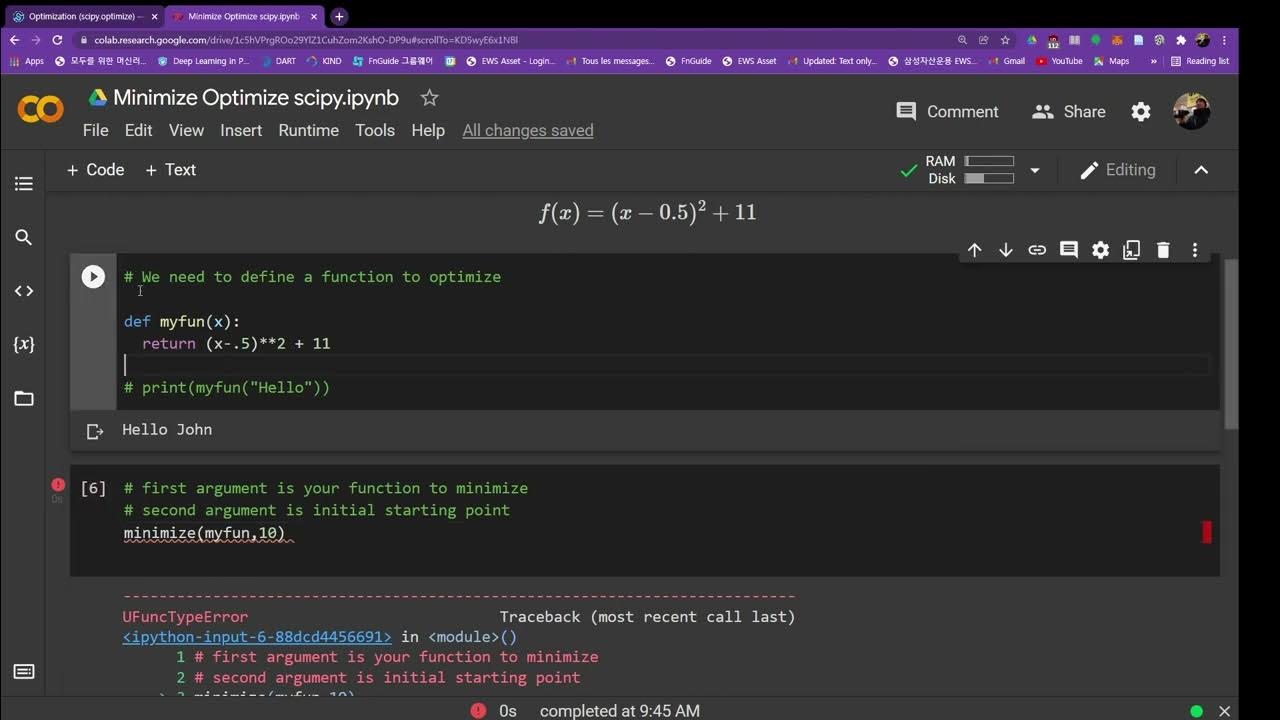 3 Minimize Optimize Scipy Youtube