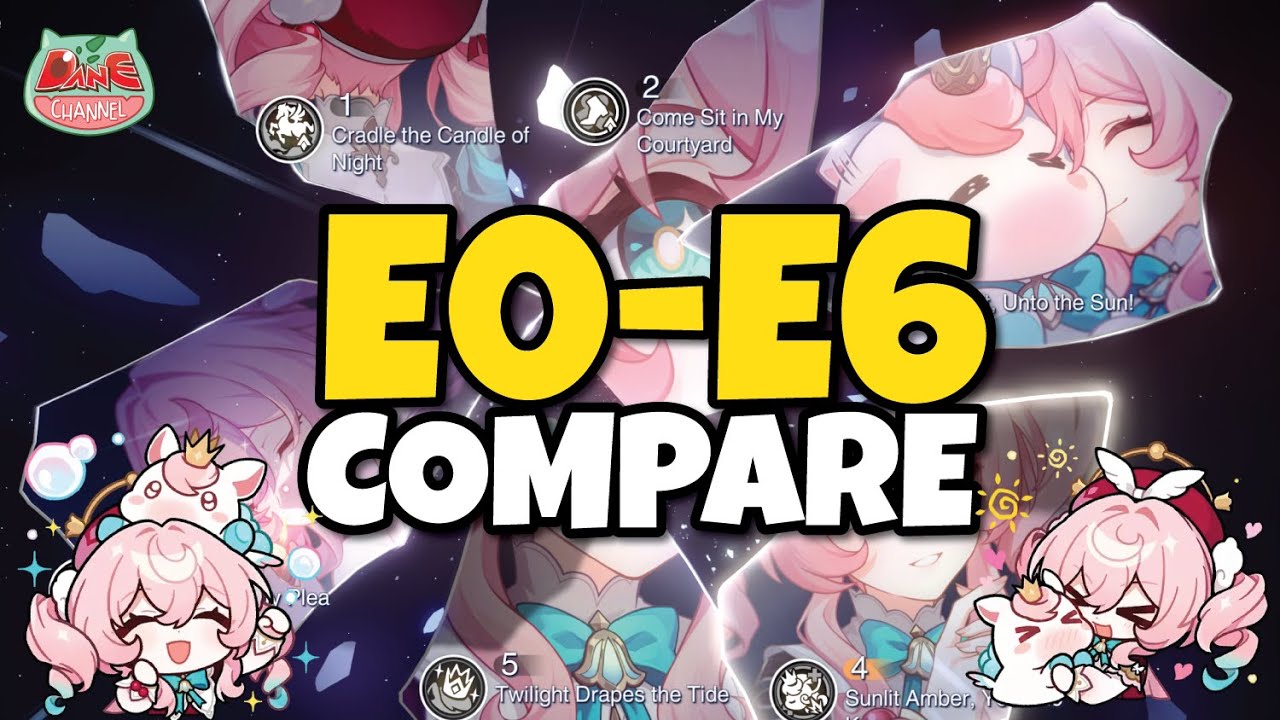 HYACINE E0 vs E1 vs E2 vs E4 vs E6 | Eidolon Comparison Showcase | Honkai: Star Rail - YouTube