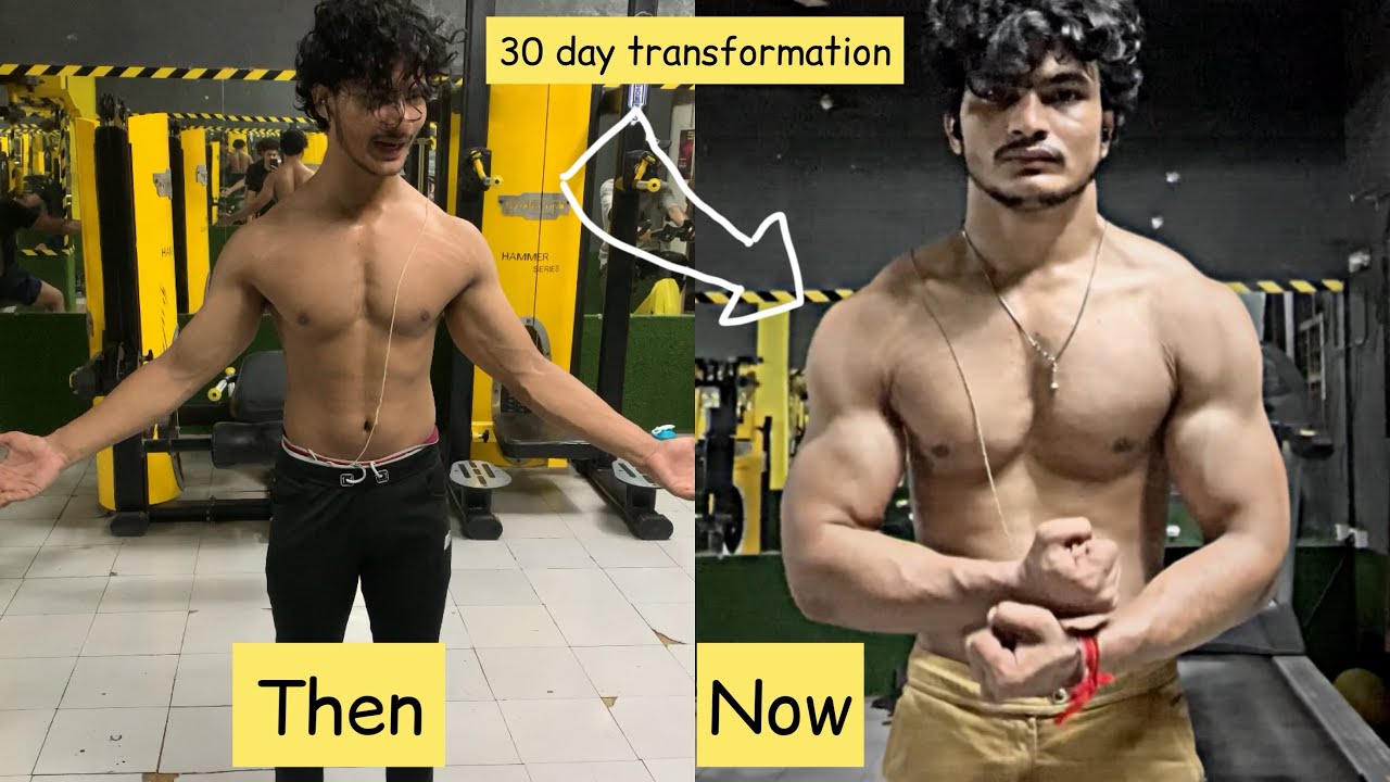 30 day transformation || Gained 5 kg lean muscle mass|| #transformation ...