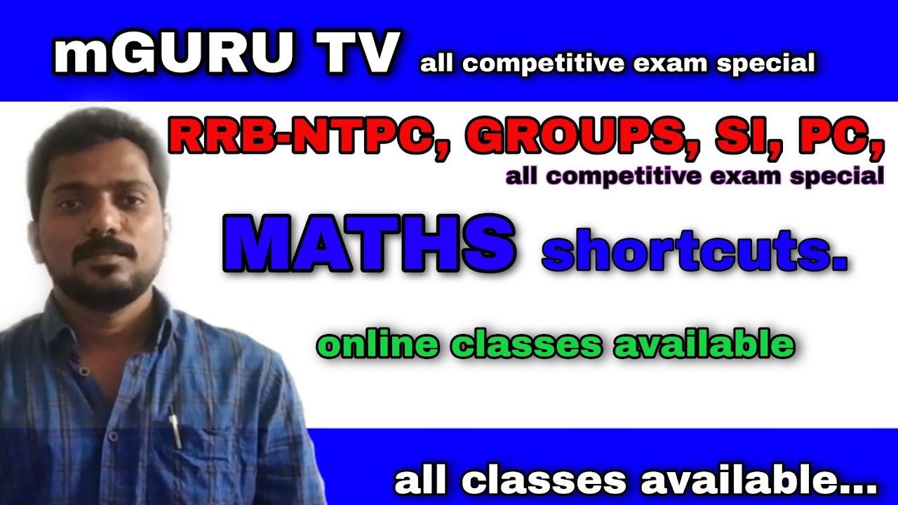 MATHS full shortcuts class | RRB-NTPC | GROUPS | SI | PC | all ...