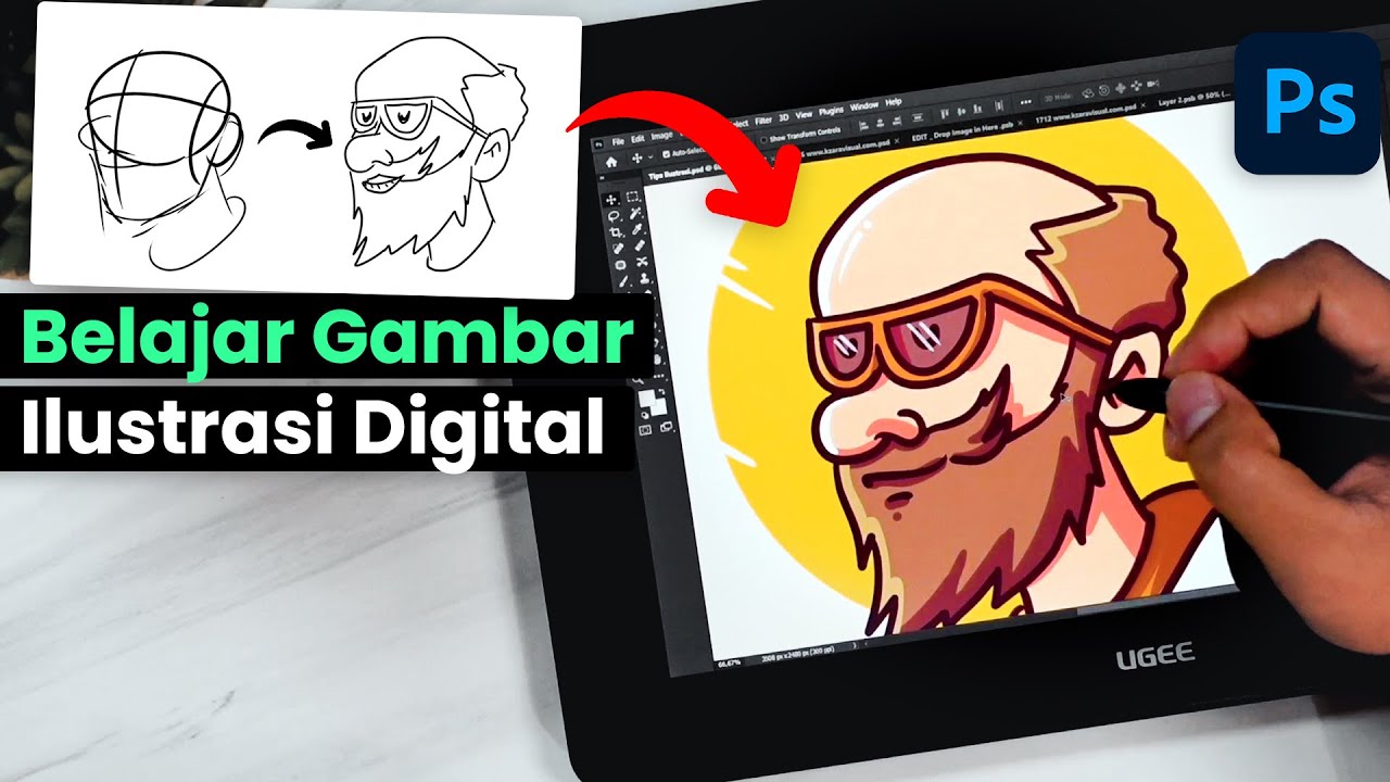 Cara Membuat Ilustrasi Menggunakan Pen Display di Adobe Photoshop - YouTube