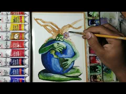 How to draw Mother Earth - YouTube