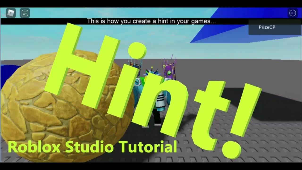 How to add a Hint to your Roblox Games (Basic Roblox Studio Tutorial) - Media Partnership - YouTube