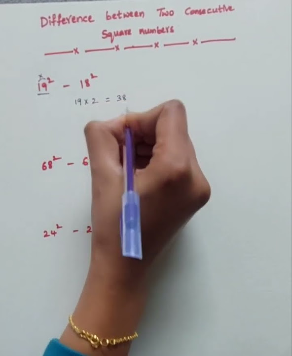 Difference between 2 Consecutive Square Numbers in an easy way !! #Simplyeasy77 - YouTube