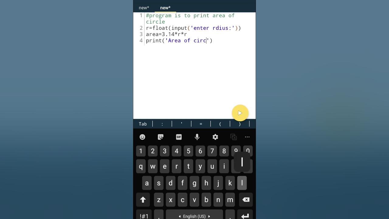23 Program For Print Area Of Circle In Pythonpython Pythonprogramming Pythonforbeginners