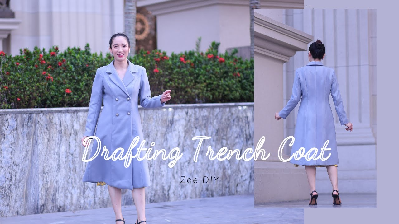 Drafting Trench Coat Sewng Pattern | Basic Pattern | Zoe DIY - YouTube