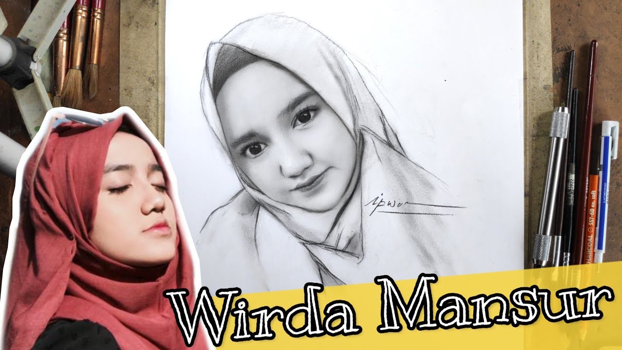 menggambar wajah WIRDA MANSUR yang unyu unyu... - YouTube