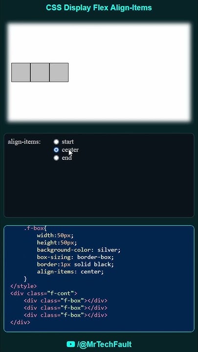 CSS Display Flex Align-Items #coding #code #html #css #htmlcss #css3 - YouTube