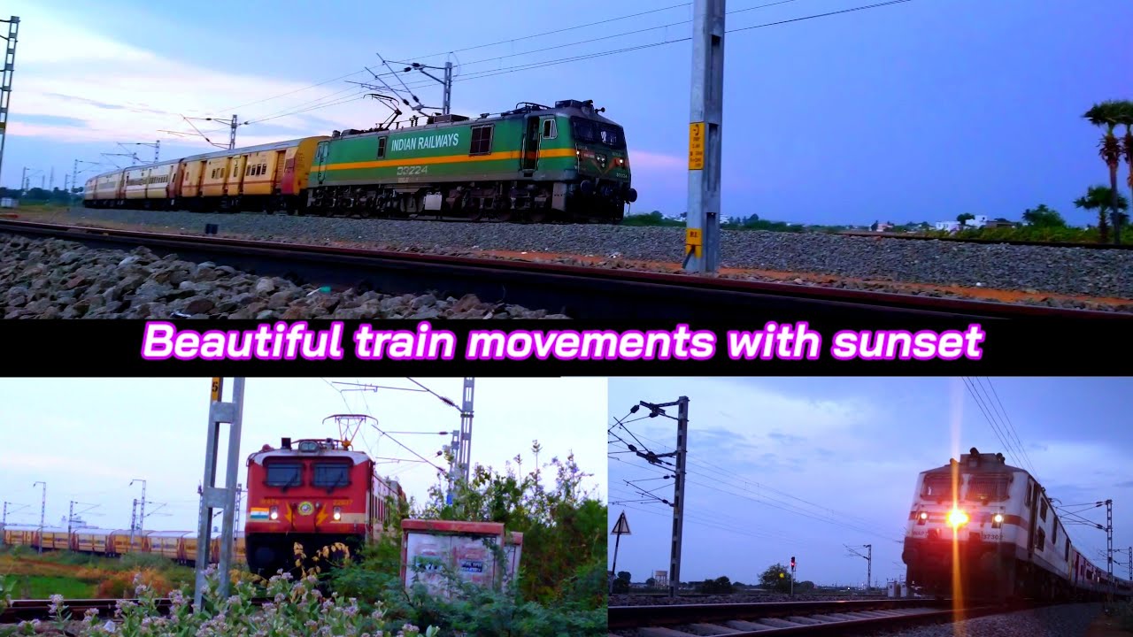 Beautiful train movements, with sunset, Train movements, Indian ...