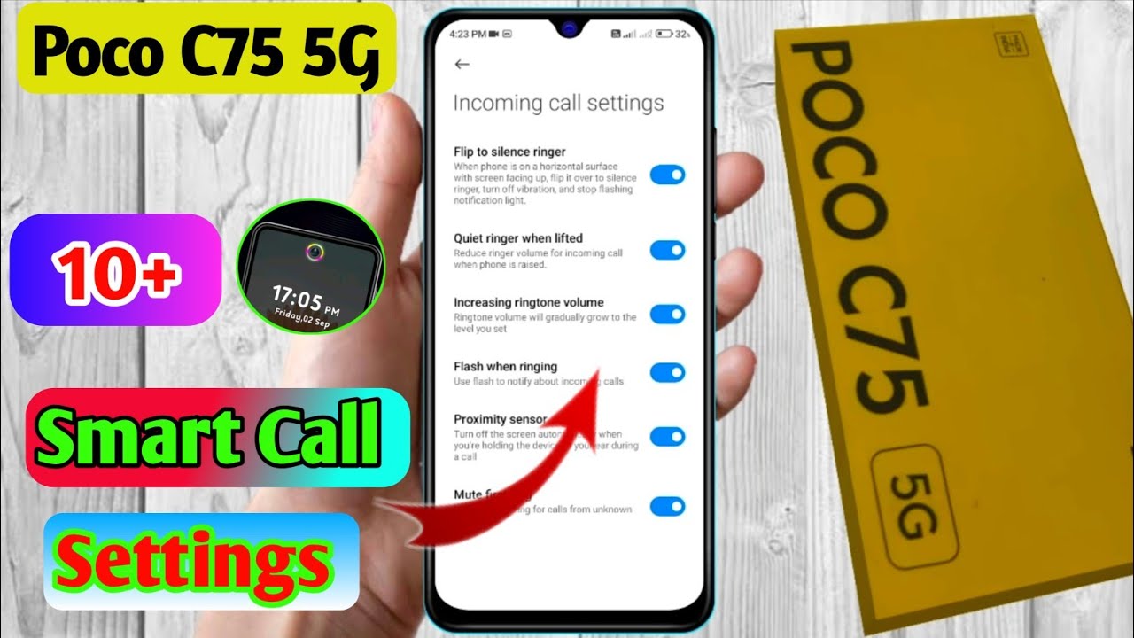 how to smart call in poco c75 5g | poco c75 5g smart call setting kaise kare - YouTube