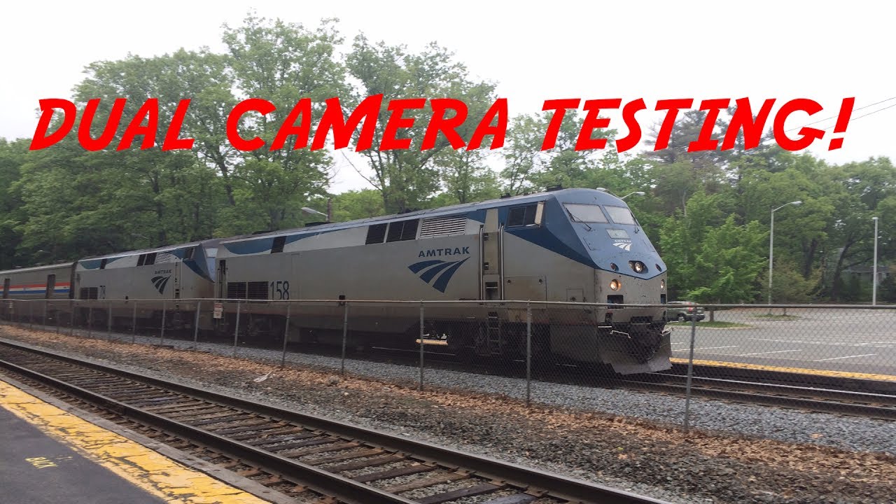 DUAL CAMERA TESTING! Some Amtrak And MBTA Trains At Wellesey Farms ...