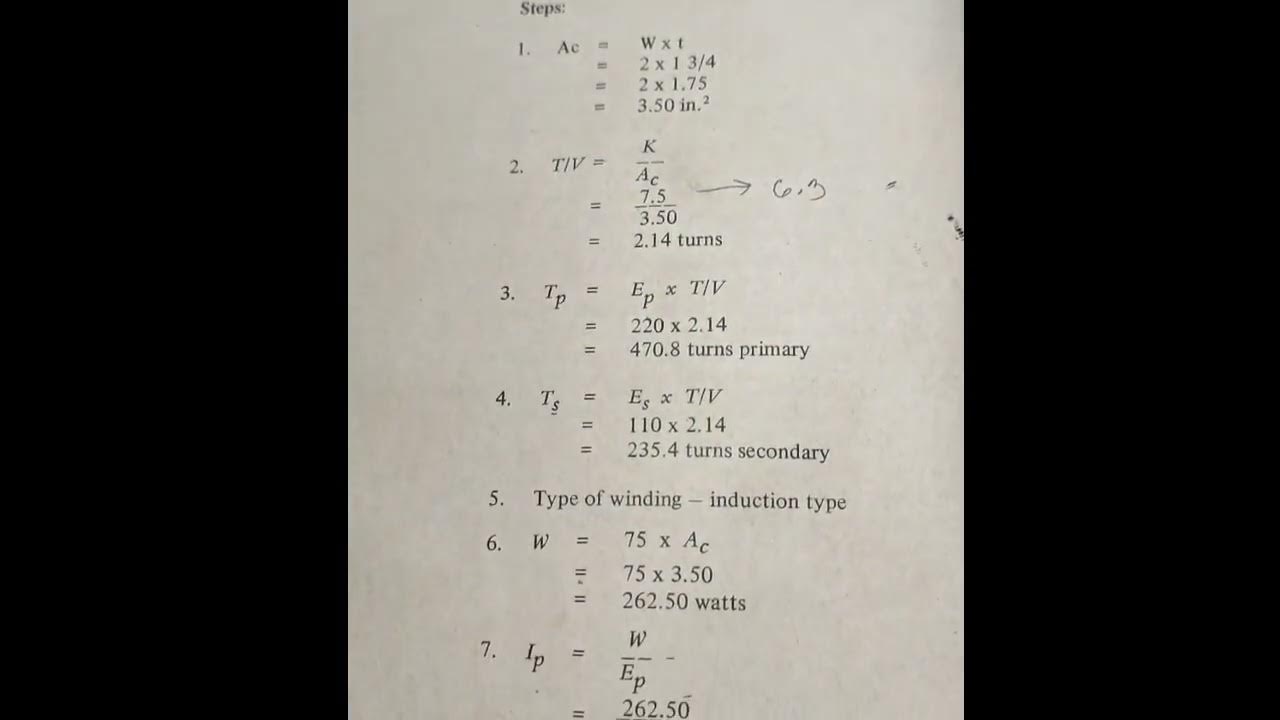 Transformer Computation and formula - YouTube