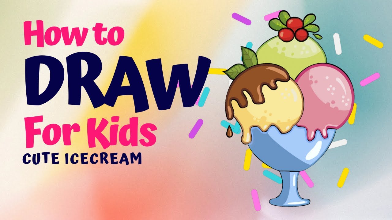 🍦 How to Draw a Cute Ice Cream | Easy Step by Step for Kids | Draw ...