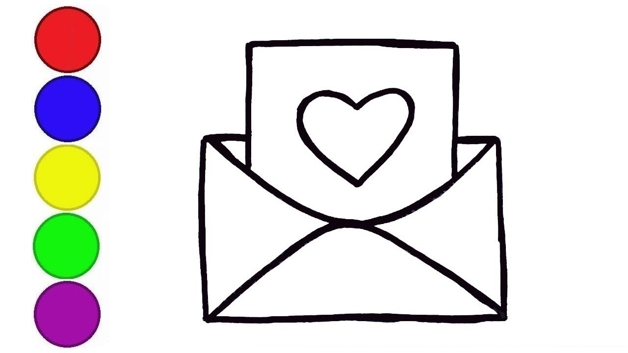 How to draw an envelope for kids - YouTube