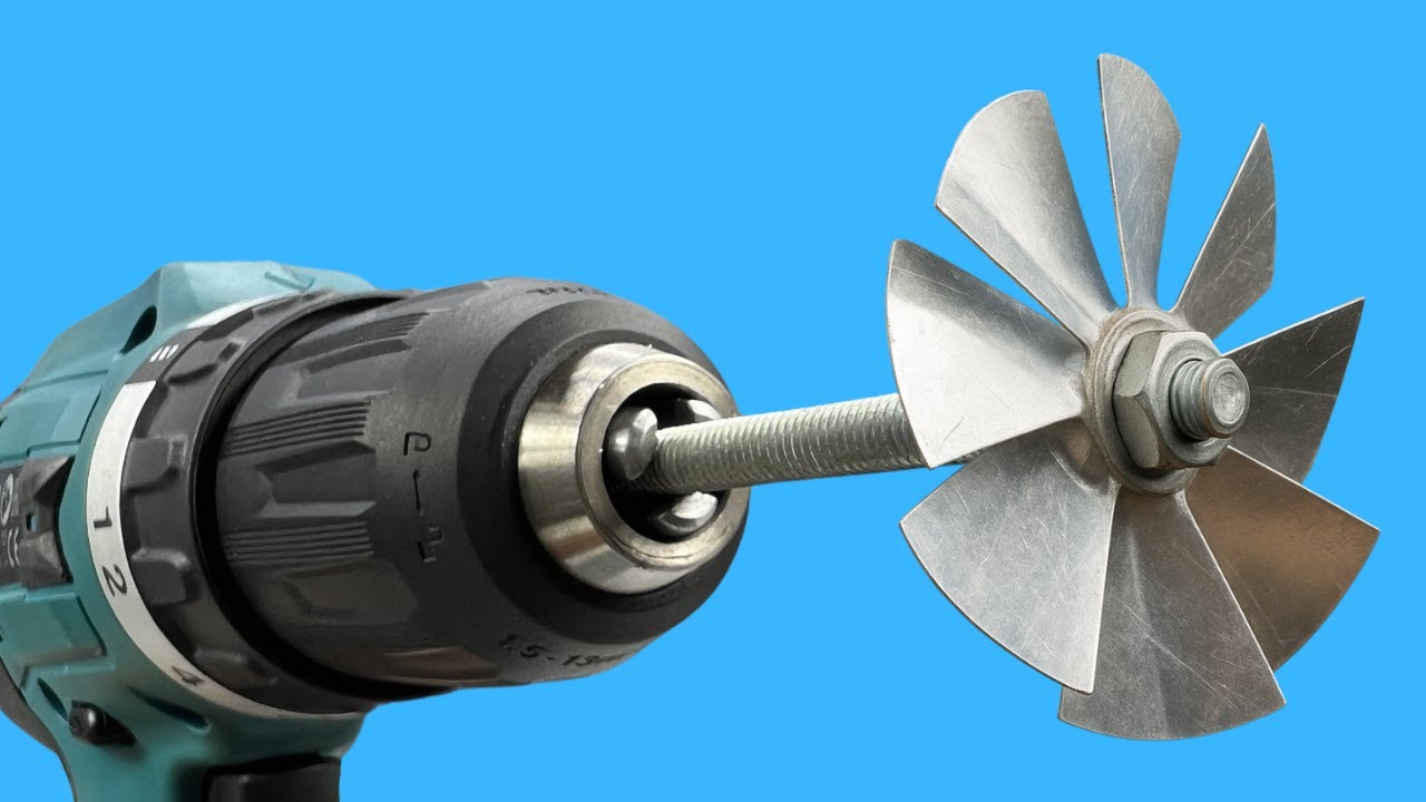 Just insert a metal fan into your drill and you will be amazed at the ...