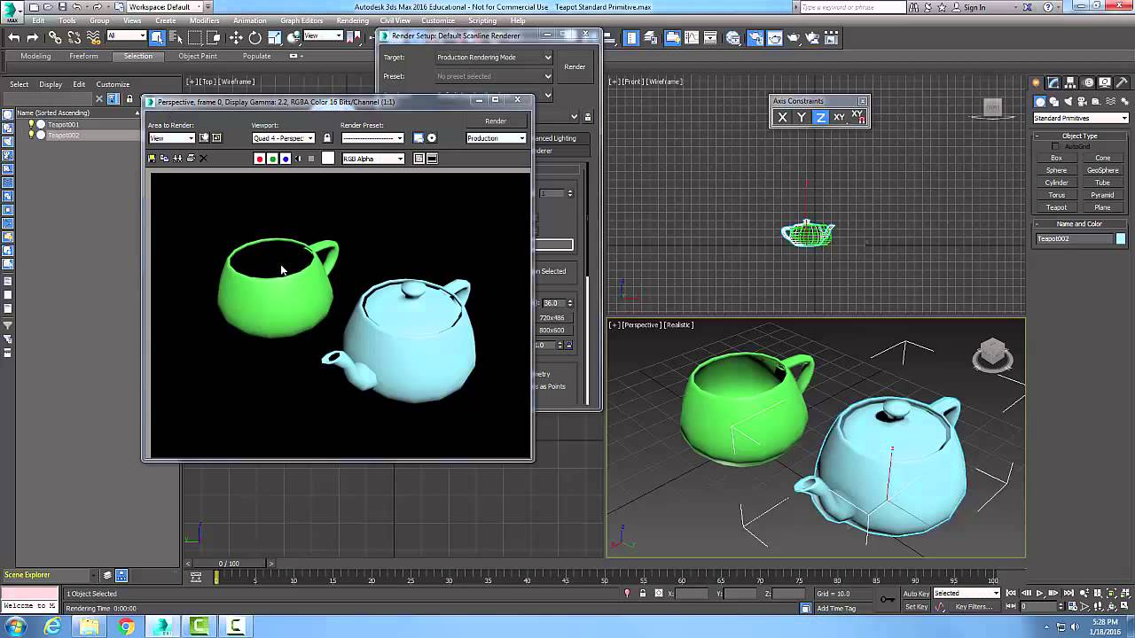 3ds Max 02-34 Rendering a Still Image - YouTube