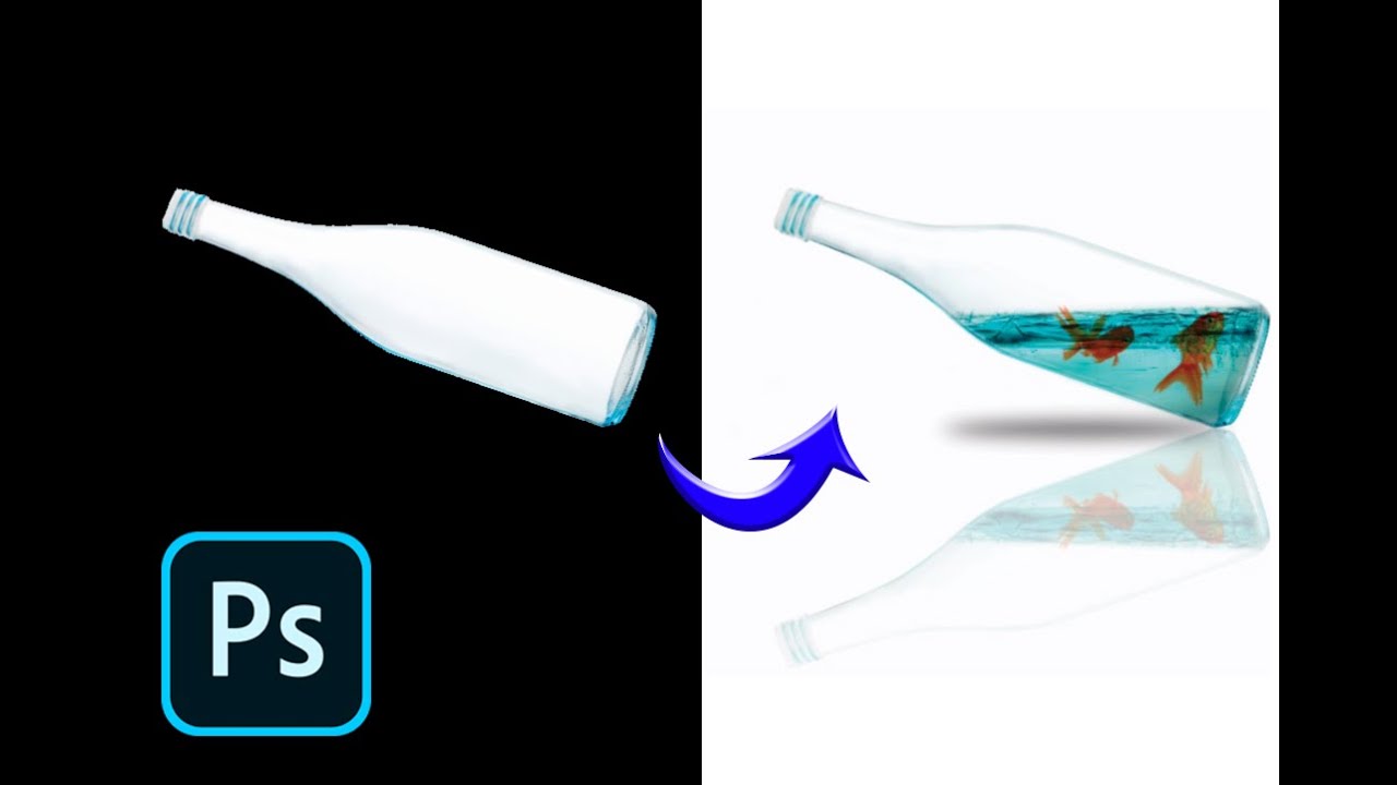 Photoshop Tutorial Photo Manipulation Fish and Water Splash in Bottle ...