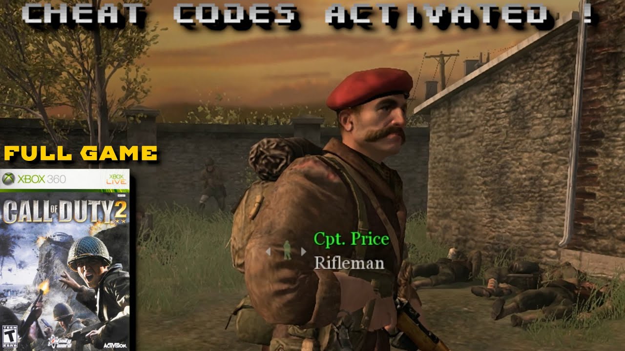 Call of Duty 2 | XBox 360 | Cheat Codes Activated | Full Game | No ...
