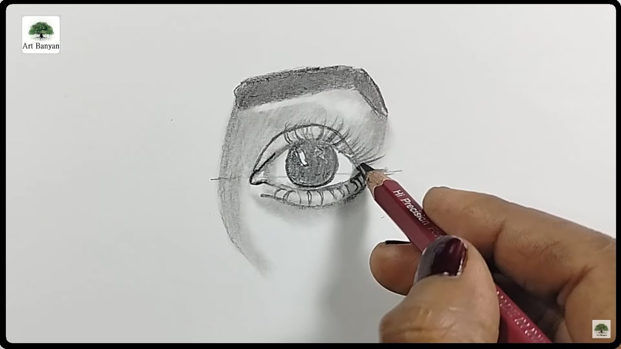 How to make eye drawing and step by step easy human Eye drawing ...