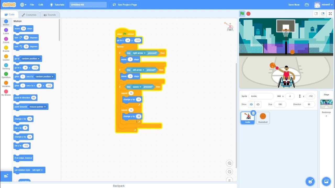 how to make a easy basket game on scratch/πώς να φτιάξετε ένα εύκολο ...