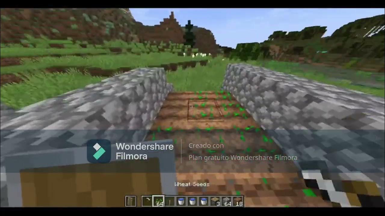 Minecraft wheat farm tutorial - YouTube