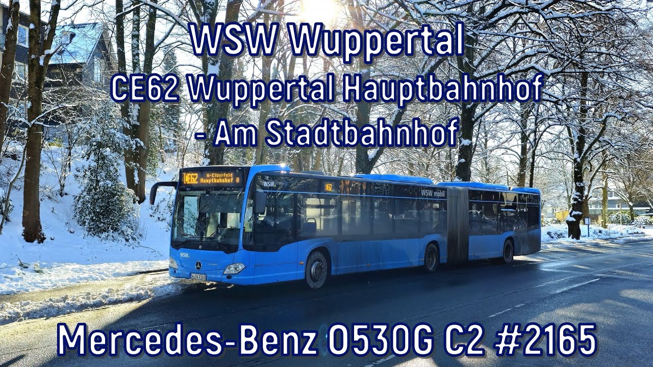 WSW Wuppertal - Linie CE62, Mercedes-Benz O530G C2 #2165 - YouTube