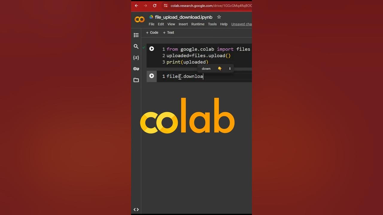 Download file from colab platform #colab #googlecolab - YouTube