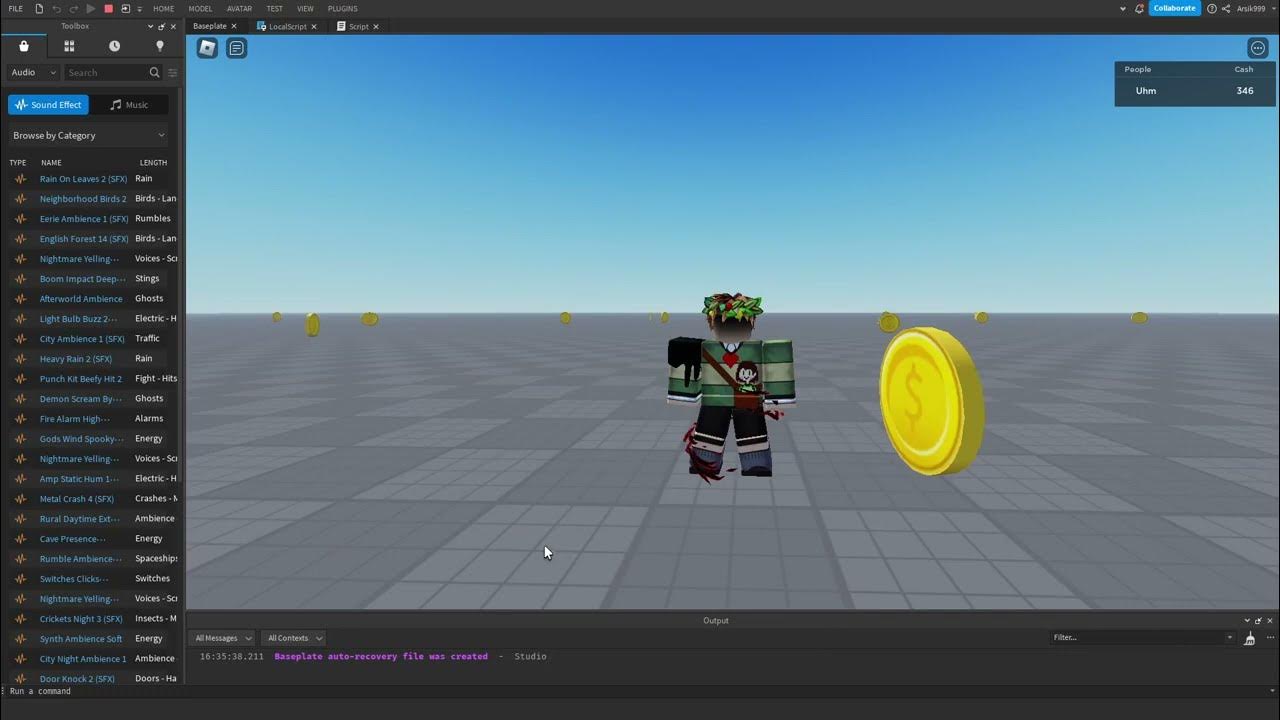 Roblox studio, Coins spawn script - YouTube