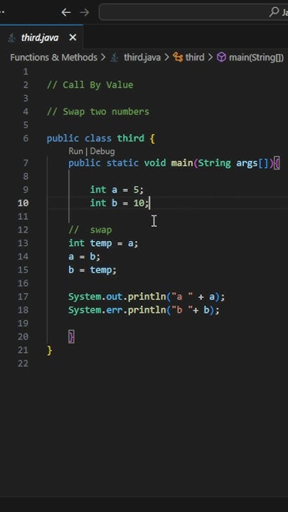Swap Two Numbers 💘 Coding Coder Swap Javadevelopment Javacoding Trending Trendingshorts