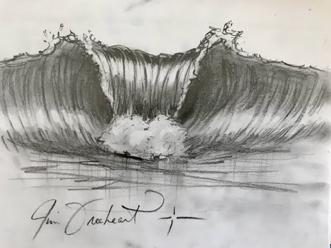 Wave perspective - Front view, #2 of 3 Draw a Wave coming directly ...