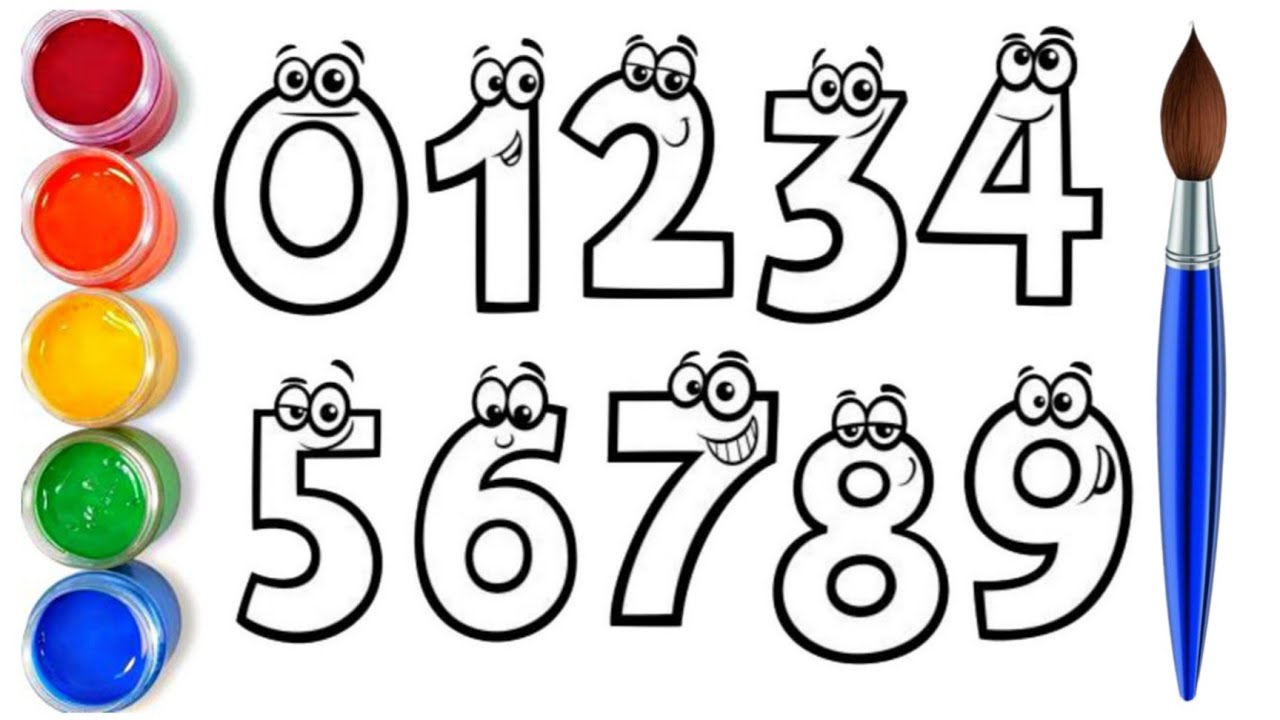 How to draw easy numbers | easy drawing step by step for kids learning ...