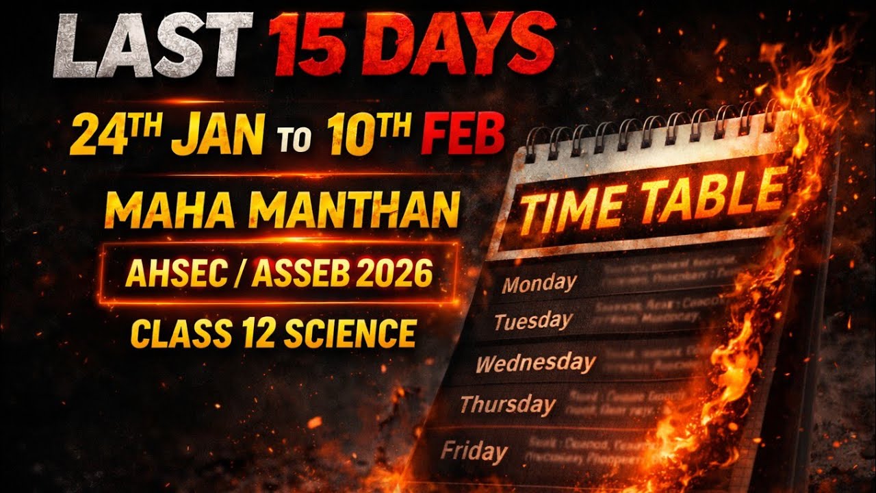 TIME TABLE FOR MAHA MANTHAN II LAST 15 DAYS TIME TABLE II AHSEC / ASSEB ...