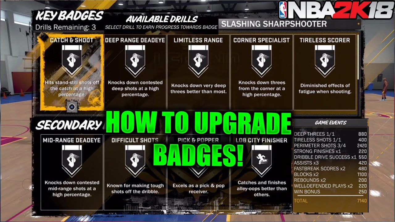 NBA 2k18 - HOW TO UPGRADE BADGES WITH DRILLS IN PLAYGROUNDS,MYCAREER ...