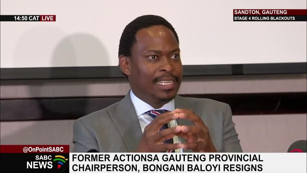 Former ActionSA Gauteng Provincial Chairperson, Bongani Baloyi announces future plans - YouTube