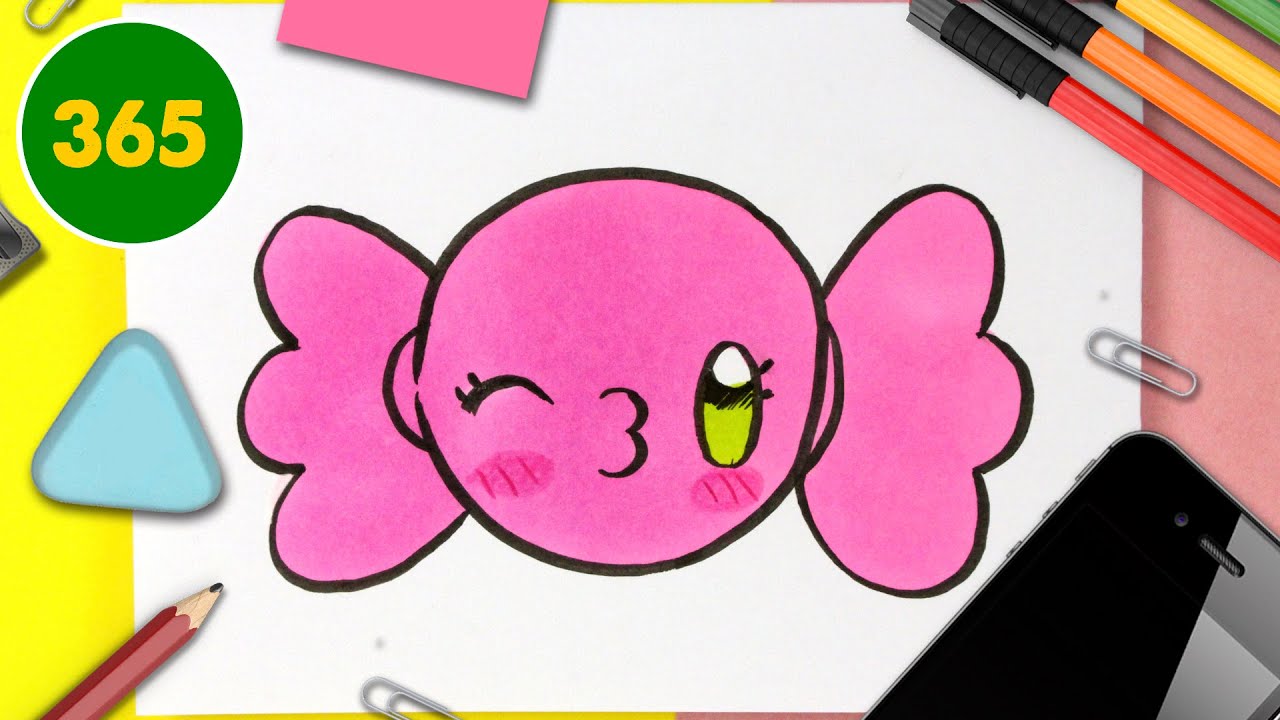 HOW TO DRAW A CUTE CANDY KAWAII - YouTube