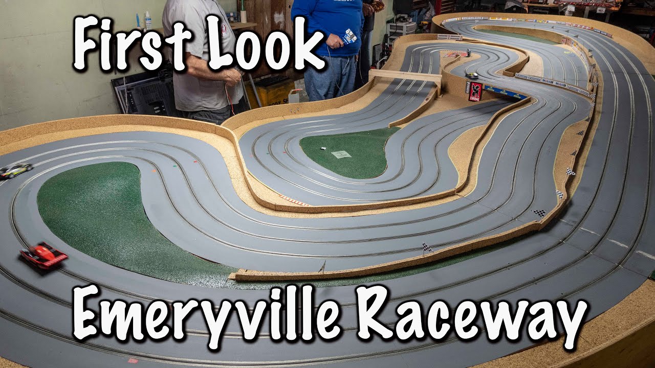 Emeryville Raceway 1/32 scale slot car track 4k - YouTube