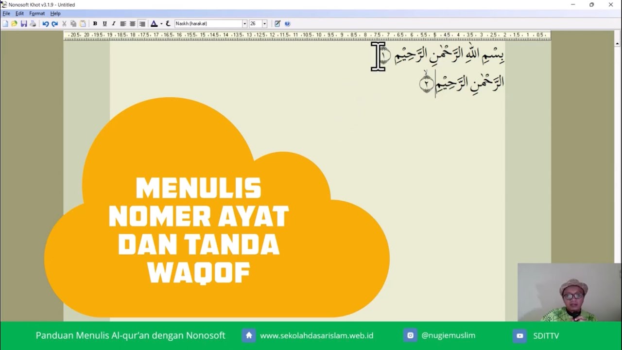 Cara Menulis Nomer Ayat dan tanda Waqof Di Nonosoft khot-Tutorial Lomba ...
