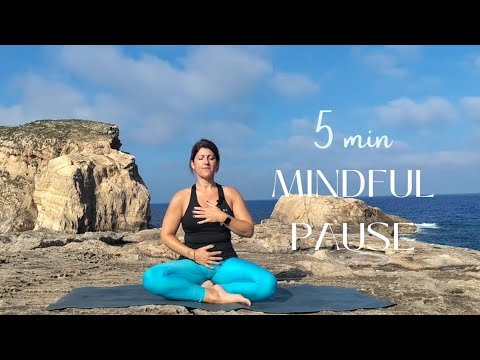 5 Min Mindful PAUSE | Belly Breathing | Beginner friendly - YouTube