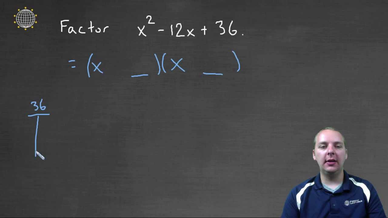 Factoring Quadratic Trinomials Example 2 - YouTube