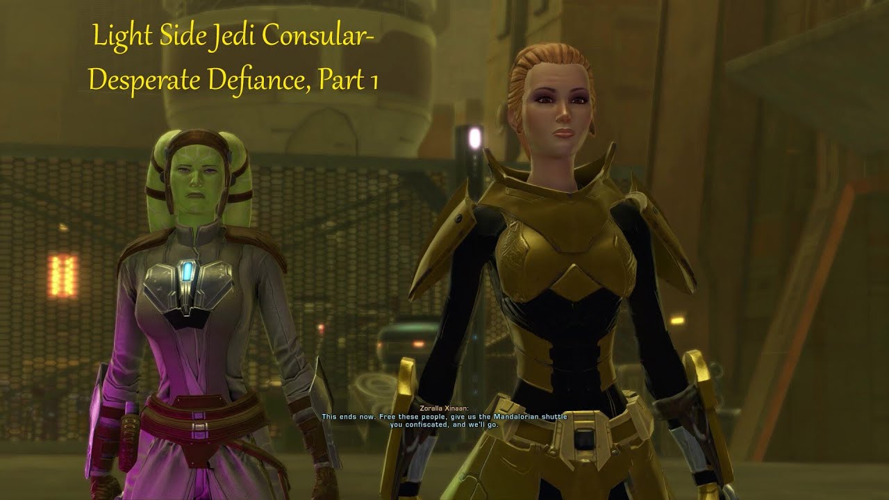 SWTOR: LIGHT Female Jedi Consular- Desperate Defiance, Part 1 - YouTube
