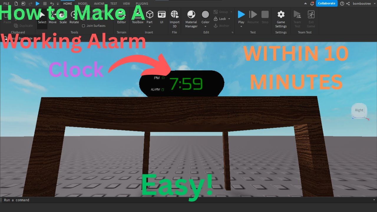 How to make a WORKING Alarm clock in roblox studio! | Easy! - YouTube