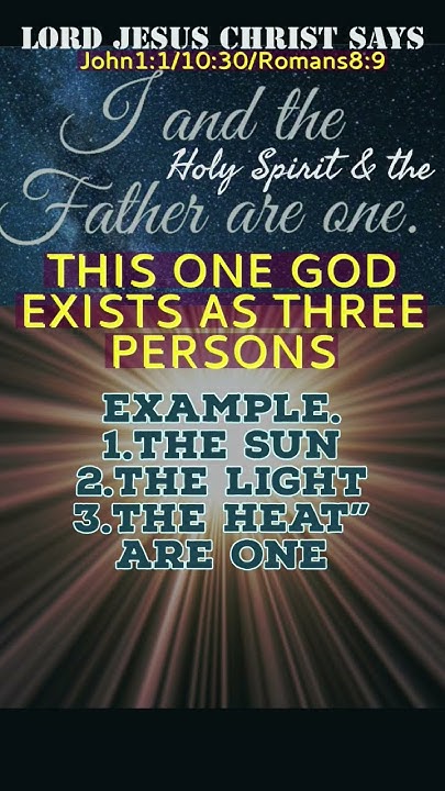 TRINITY GOD-ONE GOD who eternally exists as three distinct Persons—THE FATHER, SON,AND HOLY ...