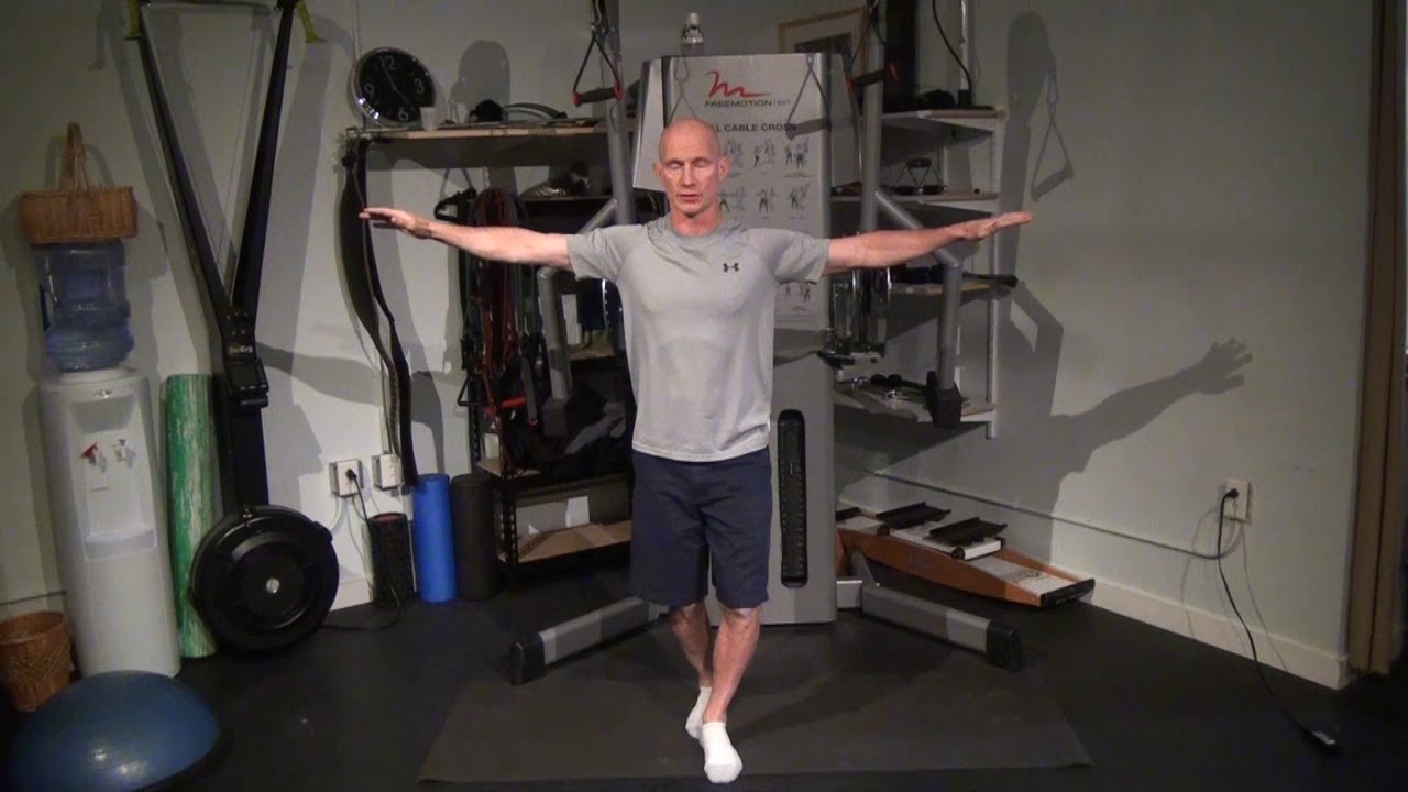 Stability, toe to heel, arms out circles CLOSE EYES - YouTube