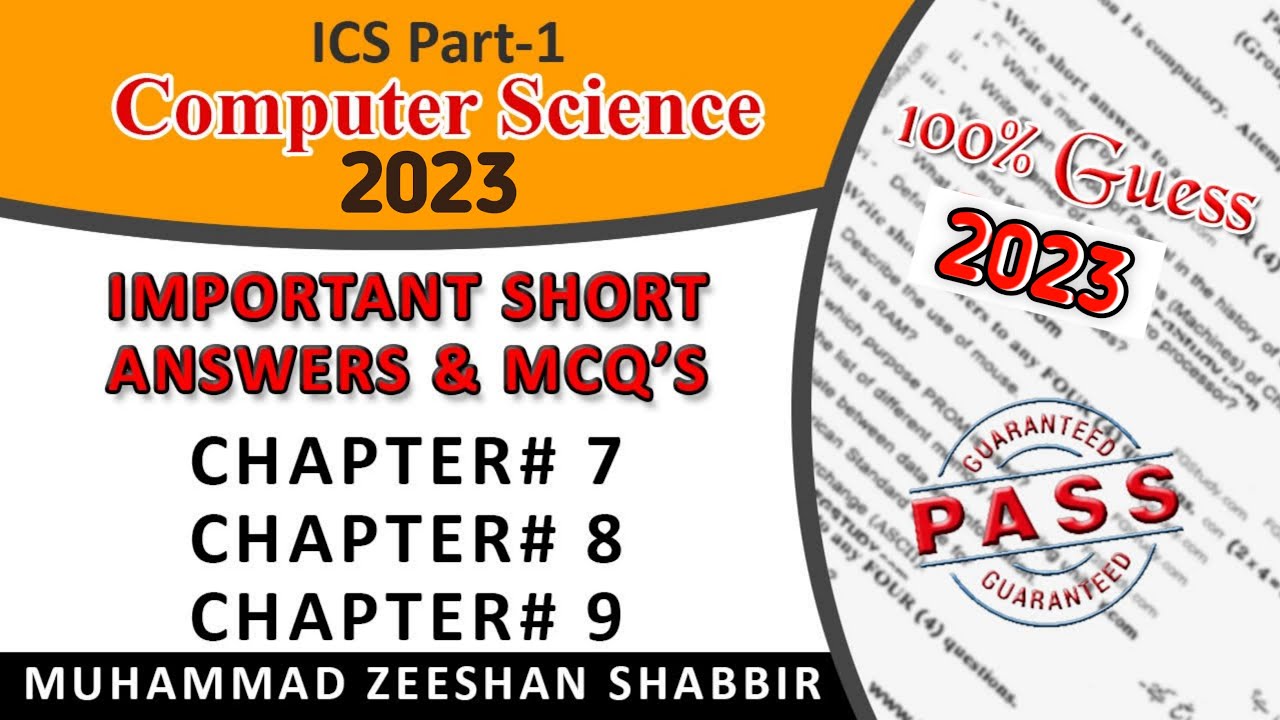 Important Short Answers and MCQ's | ICS Part-1| Computer Science ...