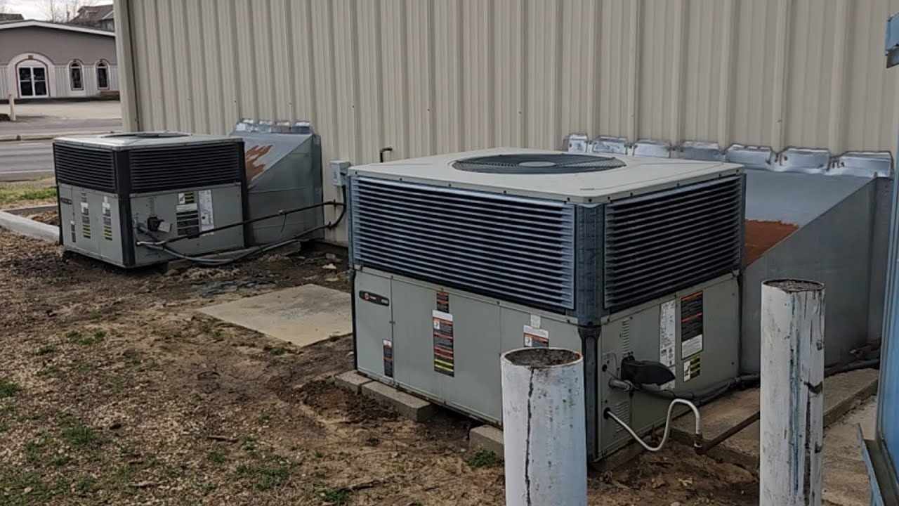 Dual zone Trane XL14c Gas Packs - YouTube
