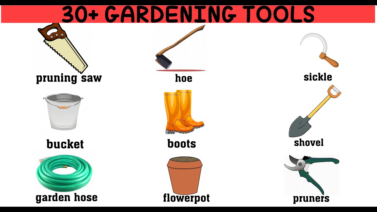 30+ Gardening Tools Vocabulary in English | Learn English with pictures ...