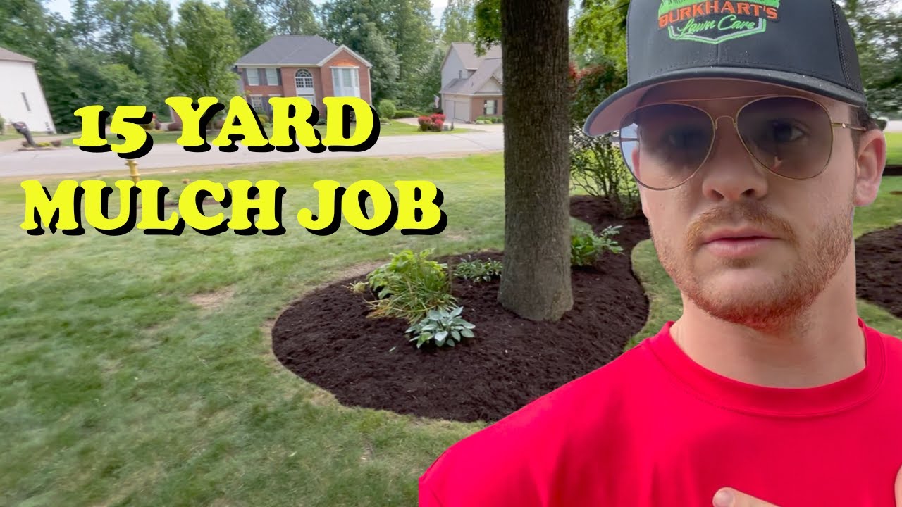 15 Yard Mulch Job! Shovel Edging! - YouTube