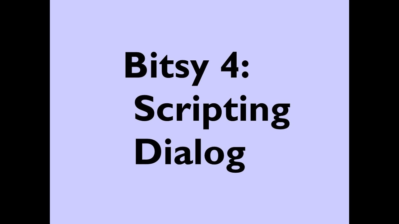 Bitsy 4: Scripting Dialog - YouTube